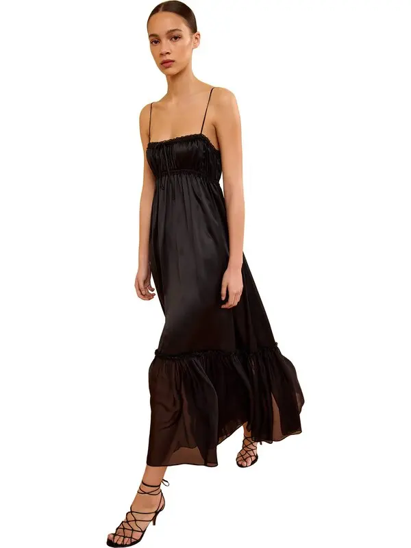 Ulla Johnson Marielle Cami Silk Maxi Dress - Noir