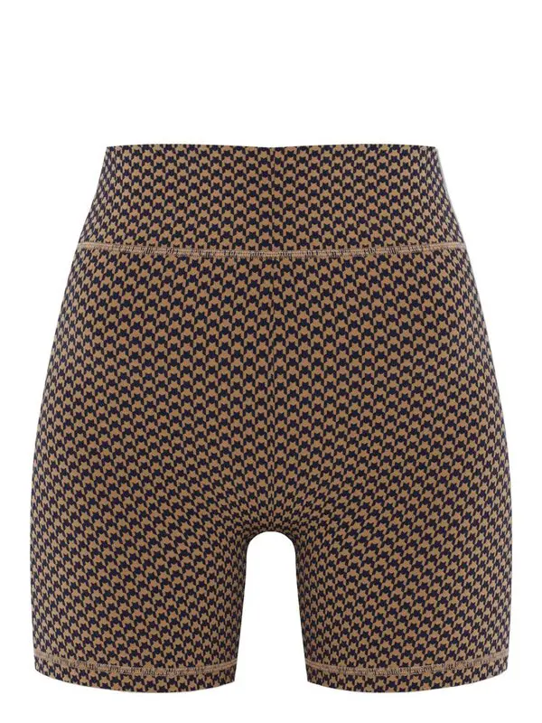The Upside Houndstooth High-rise Short Leggings - Brown