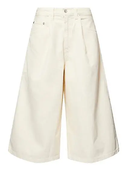 AGOLDE 80's Wide-leg Gaucho Denim Shorts - Solar (lt Yellow)
