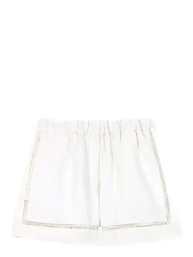 Maje Embroidered Linen-blend Shorts - White