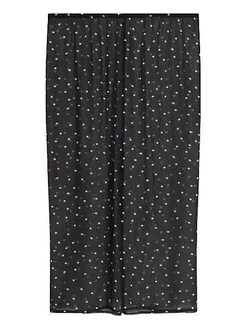 OMNES Sumba Polka-dot Mesh Midi Skirt - Black Polka Dot