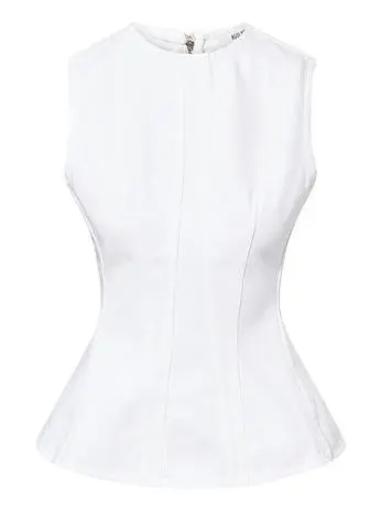 AGOLDE Corbin Peplum Denim Top - Marshmallow (white)
