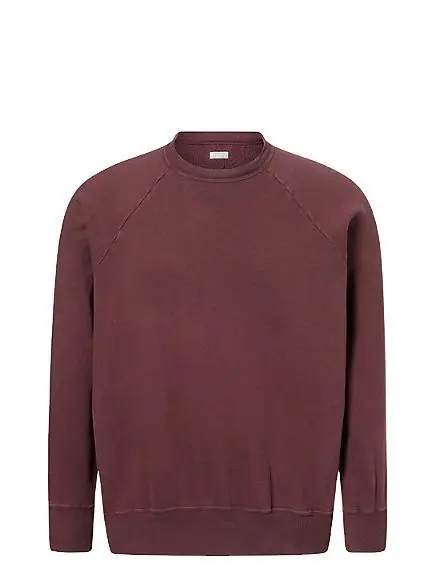 A.PRESSE Crew Neck Cotton Sweatshirt - Burgundy