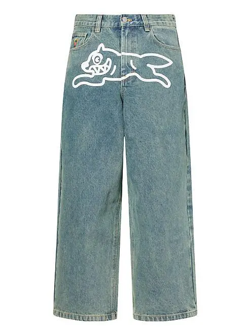 ICECREAM Running Dog Wide-leg Denim Jeans - Vintage Wash