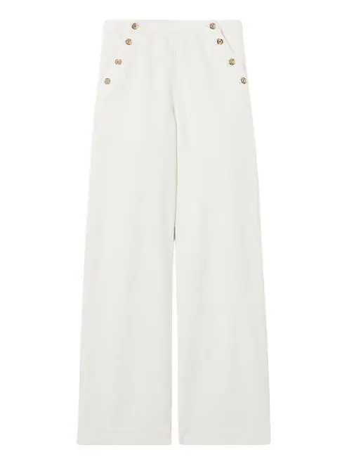 Claudie Pierlot Button-up Wide-leg Mid-rise Denim Jeans - Off White Denim