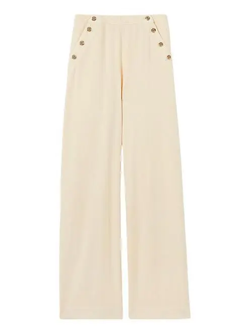 Claudie Pierlot Button-up Wide-leg Mid-rise Denim Jeans - Pale Yellow