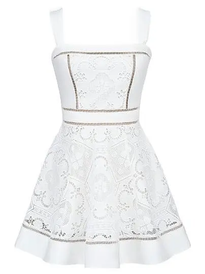 House Of Cb Ava Broderie Anglaise Cotton Mini Sundress - White