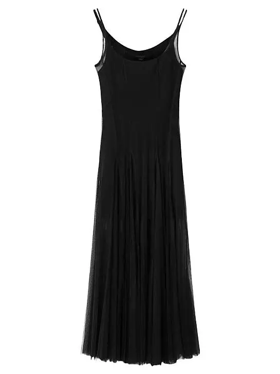 ALLSAINTS Harmonia Round-neck Woven Maxi Dress - Black