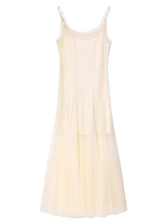 ALLSAINTS Harmonia Round-neck Woven Maxi Dress - Tofu White