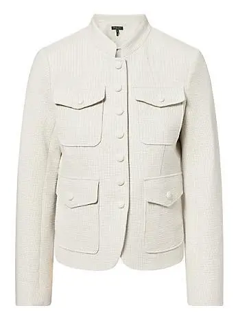 Rag & Bone Mercer Stand Collar Stretch-cotton Jacket - Grey