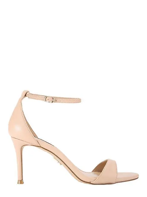 Steve Madden Nevina Metallic Faux-leather Heeled Sandals - Tan