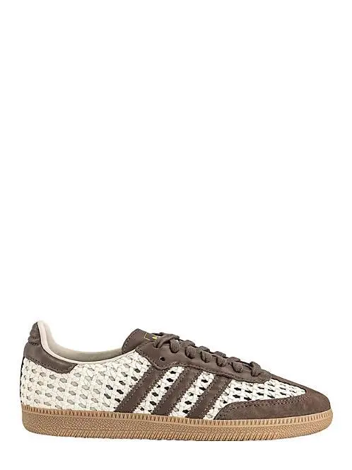 Adidas Samba Og Leather And Woven Trainers - Cream White Earth Strata