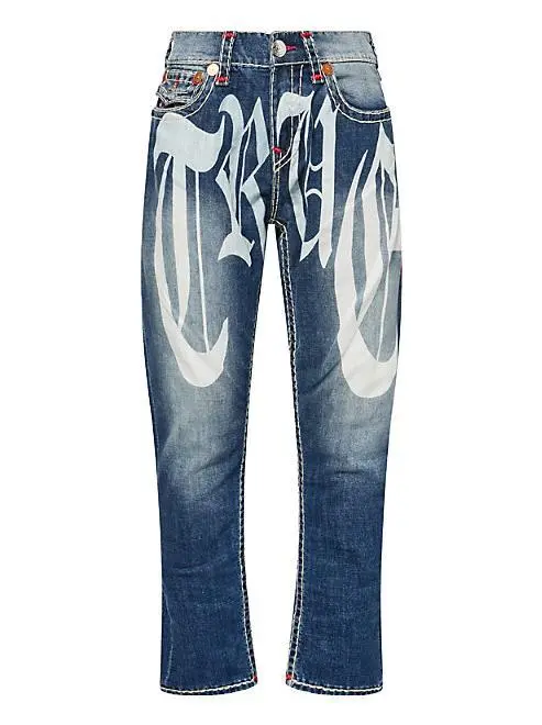 True Religion Graphic Print Bobby Denim Jeans - Dark Wash
