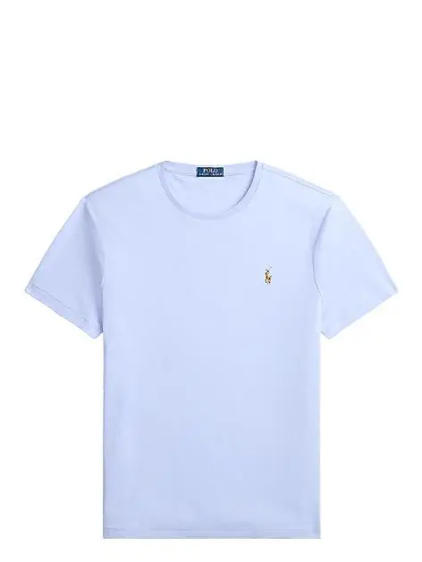 Polo Ralph Lauren Logo-embroidered Short-sleeved Cotton-jersey T-shirt - Pebble Blue