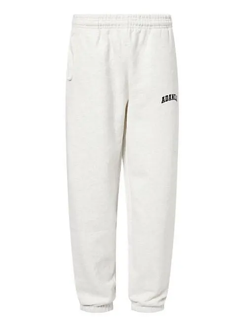 ADANOLA Varsity Loose-fit Cotton-blend Sweatpants - Light Grey Melange/black