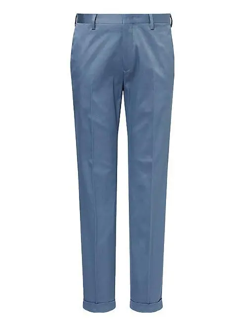 Paul Smith Tailored Cotton Trousers - Greyish Blue