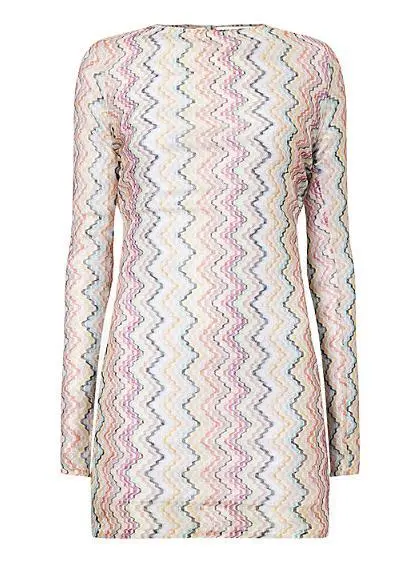 Missoni Chevron Long Sleeve Knit Cover-up - Smsok-multicolor