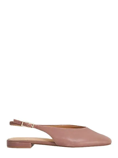 DUNE Leather Slingback Flats - Dark Pink/ Leather