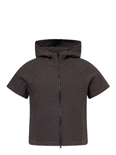 BRAIN DEAD Gingham Hooded Cotton Top - Black