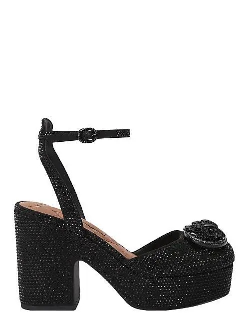 Kurt Geiger Embellished Faux-leather Platform Sandals - Black