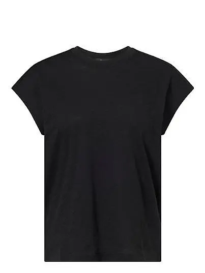 Theory Boxy-fit Cotton Top - Black