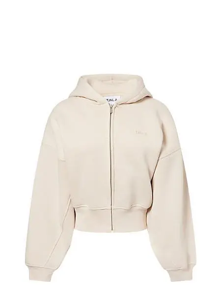 TALA Cotton-blend Hoody With Embroidered Logo - Latte