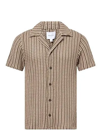 RAITH Salvador Camp-collar Knit-cotton Shirt - Khaki/sand