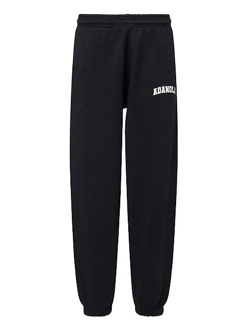 ADANOLA Cotton-blend Varsity Jogging Bottoms - Black