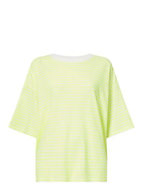 Free People Tackle Printed Cotton T-shirt - Court Stripe Highlig