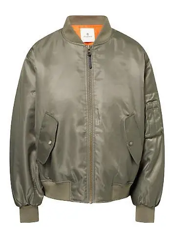 ANINE BING Leon Relaxed-fit Woven Bomber Jacket - Army Green