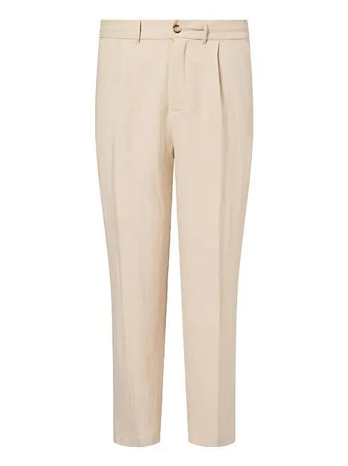 RAITH Helio Pleat Relaxed Woven Trousers - Beige