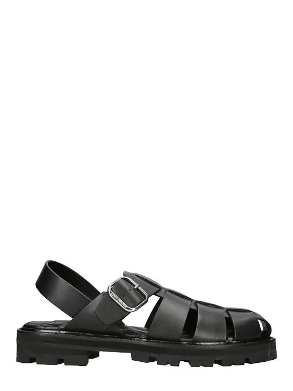 Kurt Geiger Ollie Leather Fisherman Sandals - Black