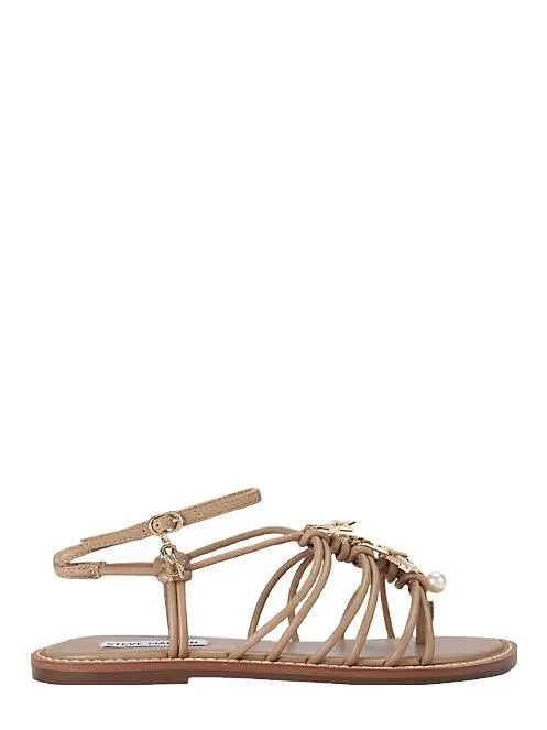 Steve Madden La Charmer Faux-leather Sandals With Celestial Charms - Tan