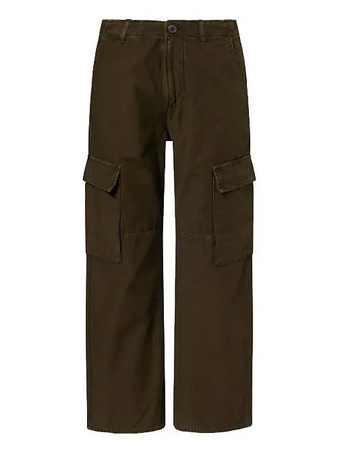 Citizens Of Humanity Esme Cargo Cotton Trousers - Moss