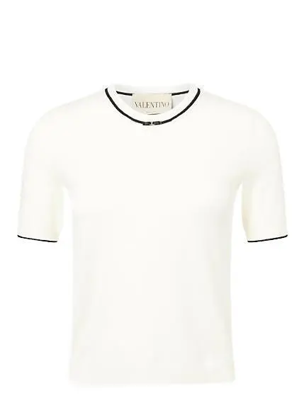 Valentino Garavani Virgin Wool Jumper - Avorio/nero