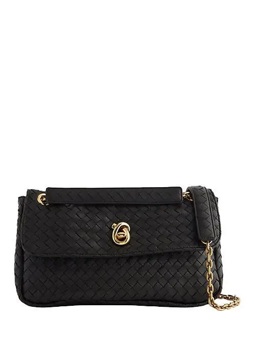 Bottega Veneta Madison Nappa Leather Shoulder Bag - Espresso Brass