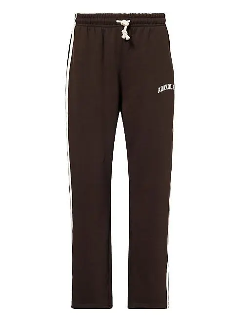 ADANOLA Varsity Loose-fit Cotton-blend Jogging Bottoms - Coffee Bean