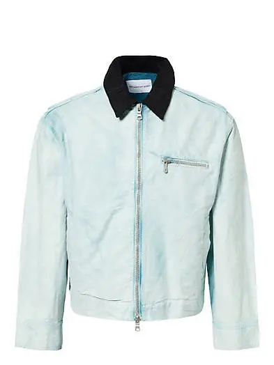 MKI MIYUKI ZOKU Sunfaded Corduroy Collar Cotton Jacket - Bleach