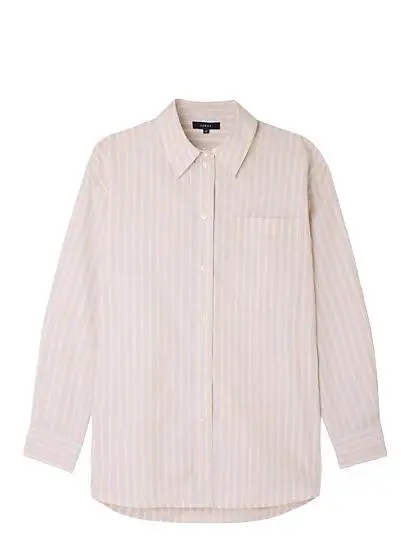 Soeur Carlotta Striped Cotton Shirt - Orange/gris
