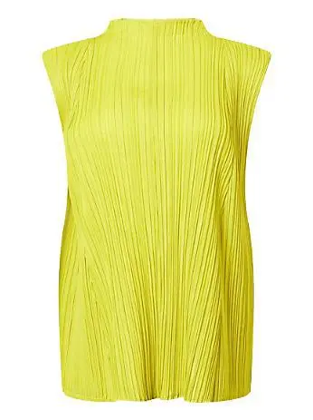 Issey Miyake Sleeveless Pleats Shirt - Mustard
