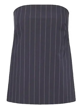 ST. AGNI Rouleau Strapless Rouleau Tie Cotton Top - Ink