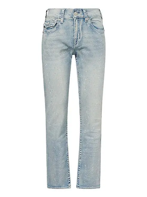 True Religion Billy Crystal Embellished Bootcut Jeans - Glitter Dust