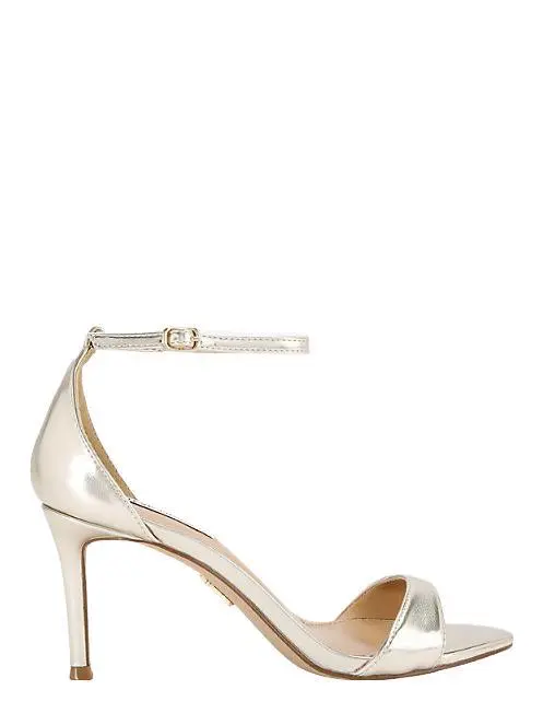 Steve Madden Nevina 45 Metallic Faux-leather Heeled Sandals - Gold