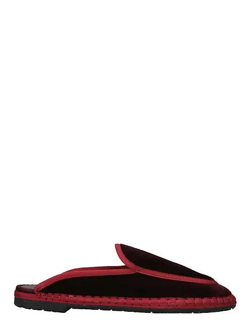 FLABELUS Bruna Cotton-velvet Mules - Wine