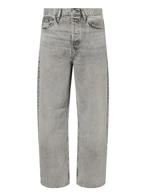 FRAME Baggy-fit High-rise Cotton Denim Jeans - Fogline