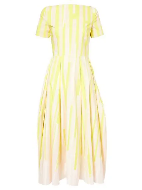ROKSANDA Vaela Stripe Cotton Midi Dress - Collage Yellow Blush