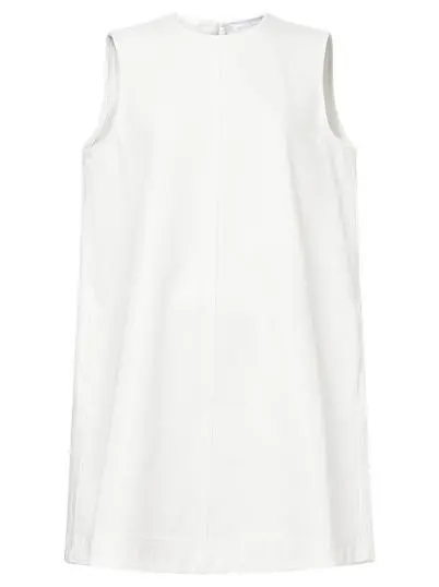Stella McCartney Sleeveless A-line Mini Denim Dress - White