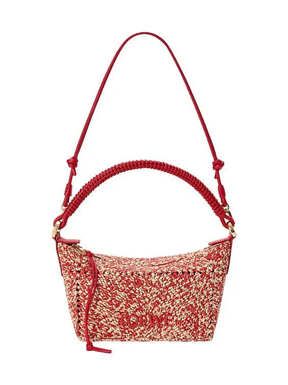 Loewe Cala Raffia Mini Bag - Red