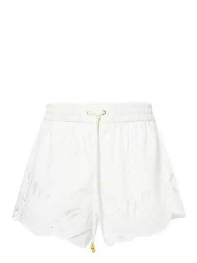 Zimmermann Mahon Embroidered Cotton Shorts - Ivory