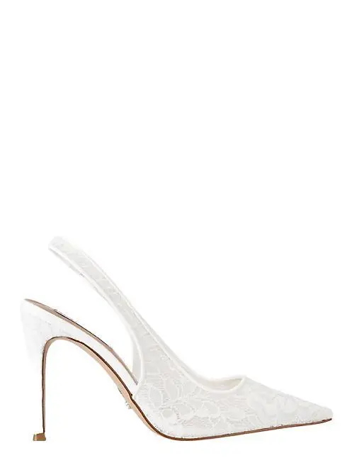 Steve Madden Reyes Lace Slingback High Heel Pumps - White/comb